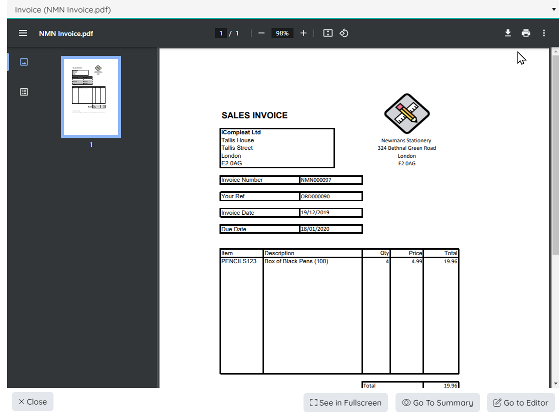 View an invoice and its supporting documents – iCompleat - Help Center